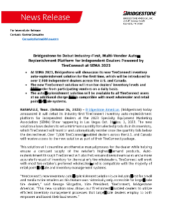 Bridgestone to Debut Industry-First, Multi-Vendor Auto-Replenishment Platform for Independent ...